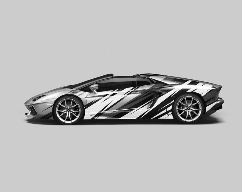 Sport Car Decals - 2 PCS Universal Car Side Vinyl, Unique Zig-zag Decal ...