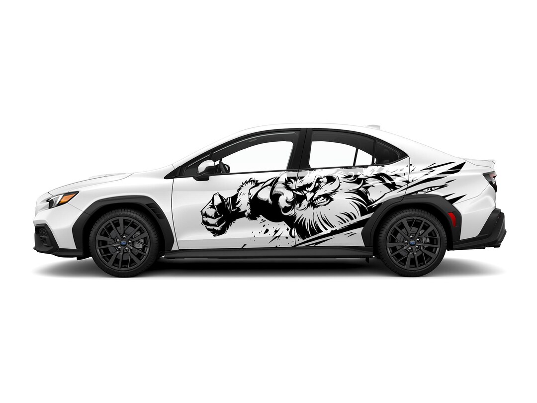 Santa Car Side Decal Vinyl Sticker, Christmas Punch Santa Livery Wrap ...