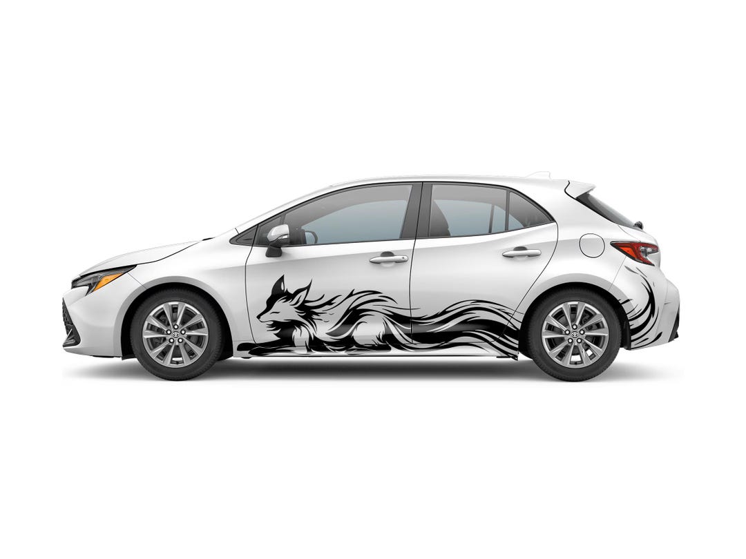 Kitsune Nine Tailed Fox Car Side Decal, JDM Anime Vinyl Livery ...