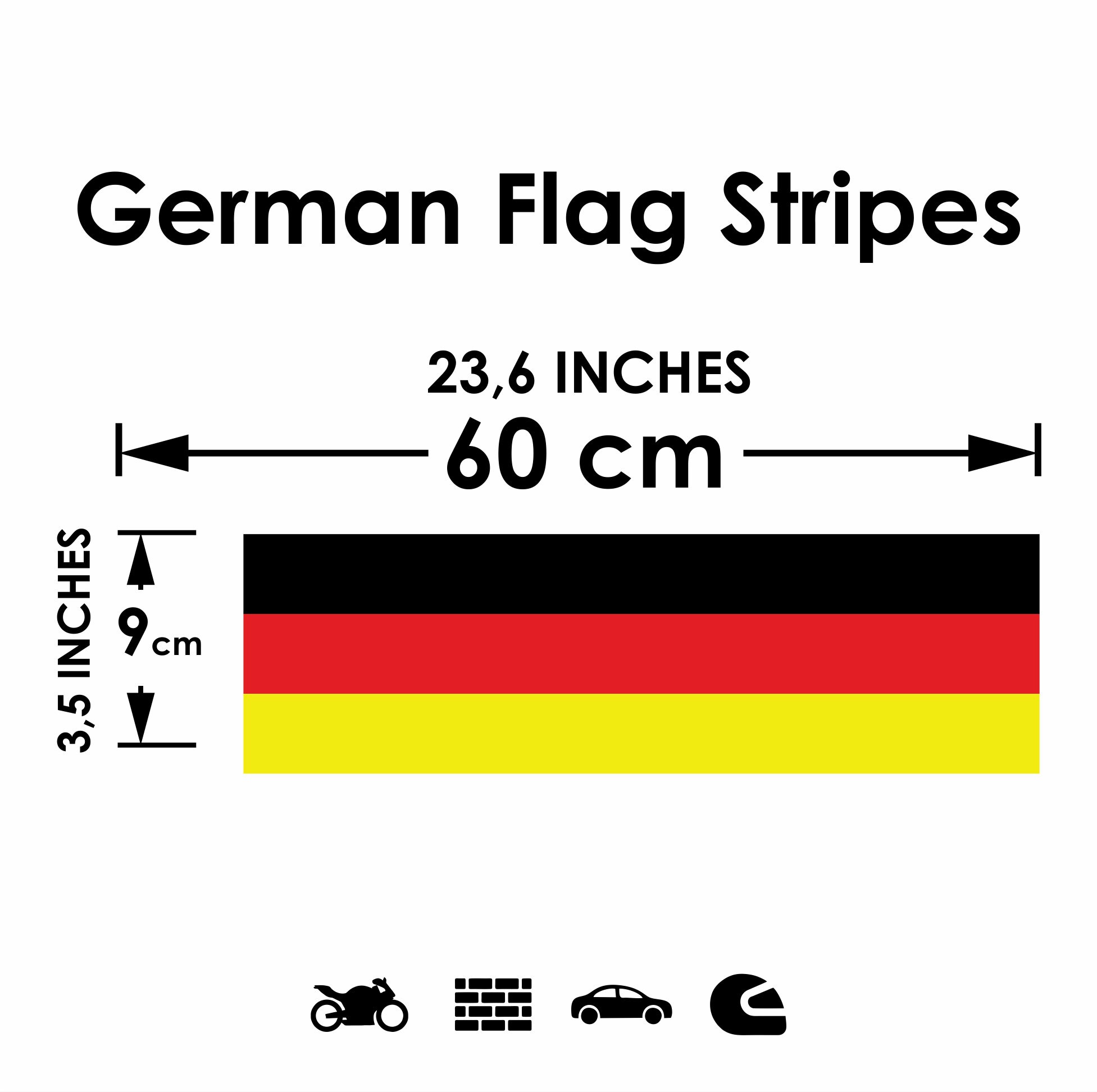 German Flag Stripes Sticker - Flag Car Decals - Custom Body Sticker ...
