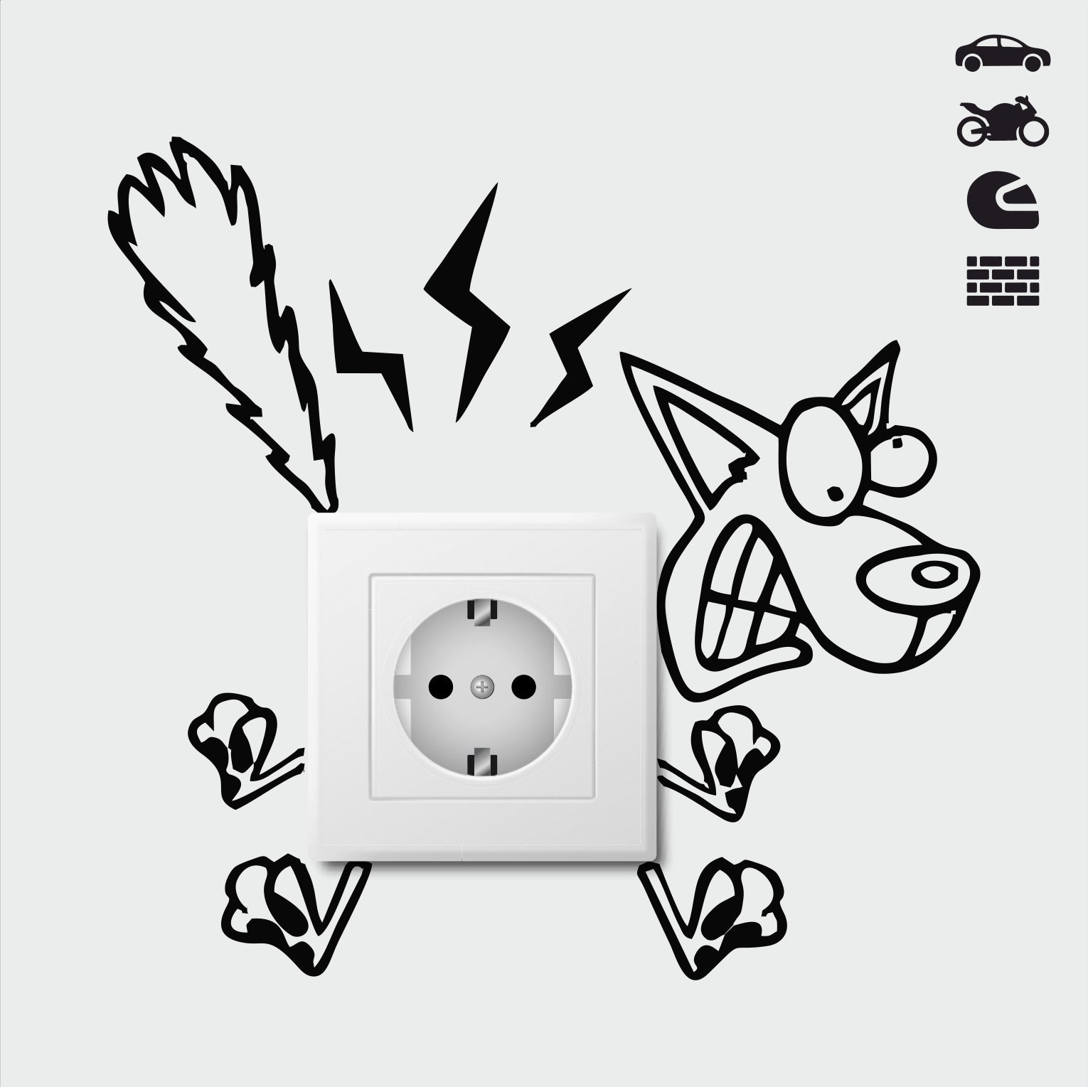 4 PCS Wall Funny Sticker Pack Universal Electric Switches Socket ...