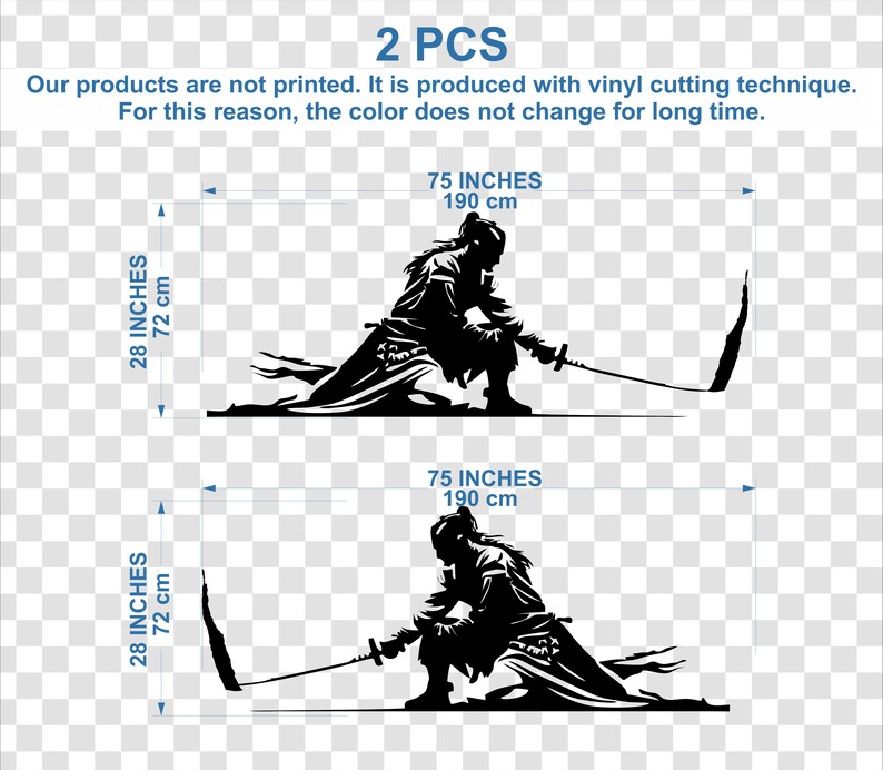 Type-r Both Sides Samurai With Swords Decal - Type R Samurai Side Decal ...