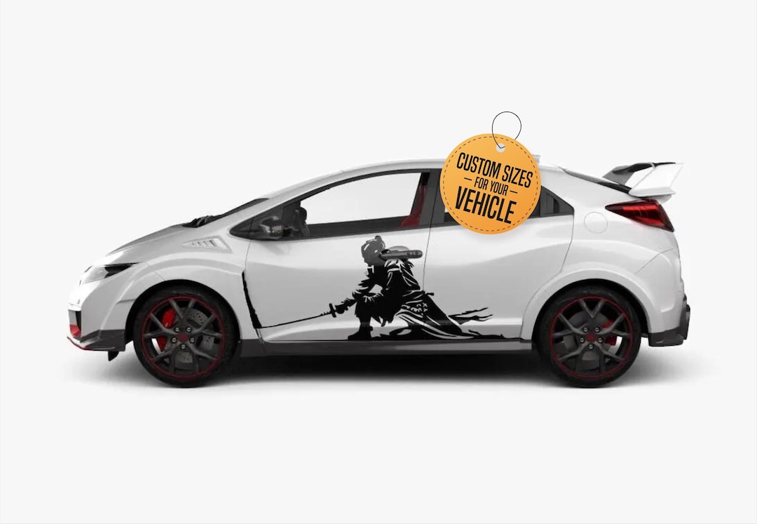 Type-r Both Sides Samurai With Swords Decal - Type R Samurai Side Decal ...