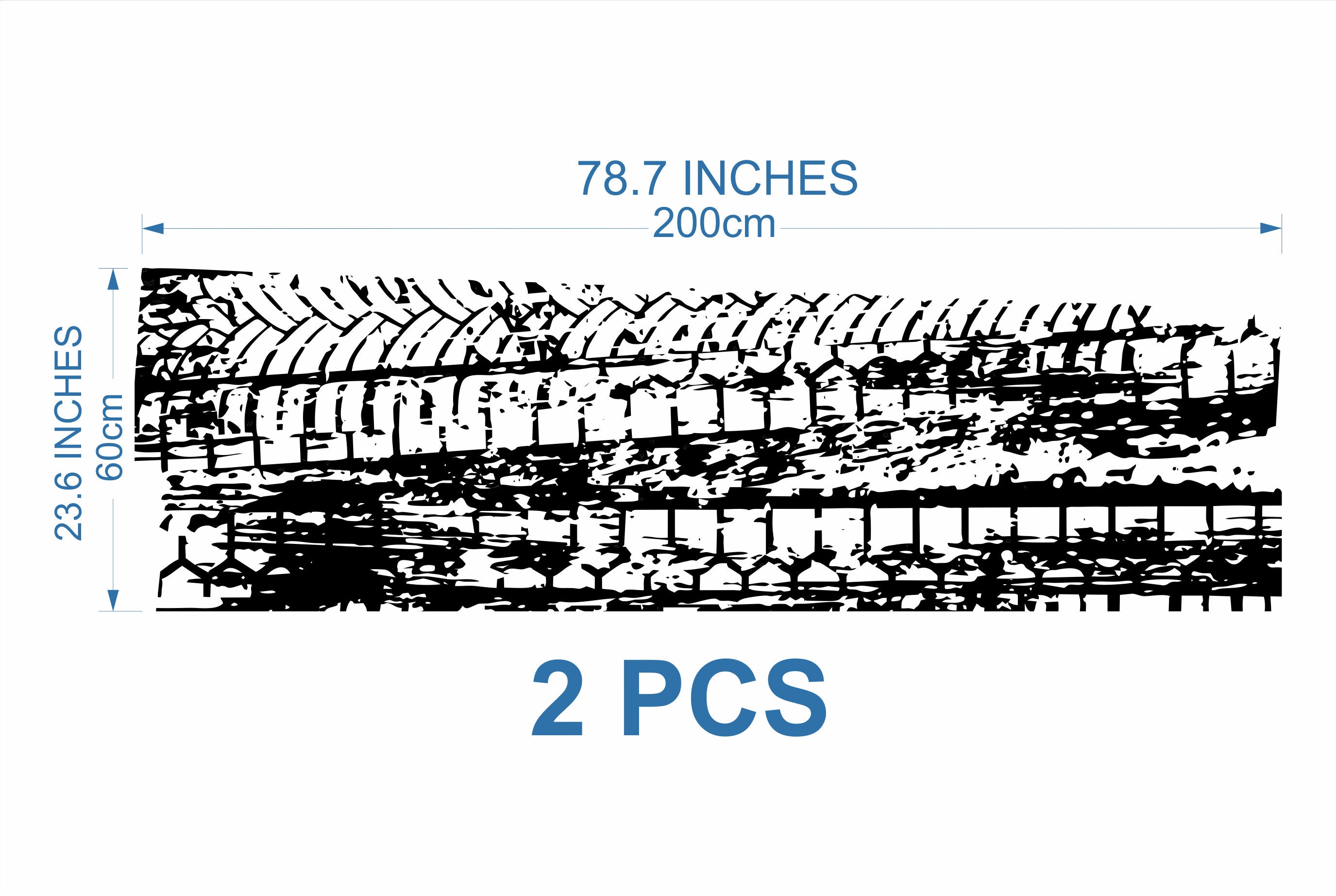 Tire Tracks Jeep Decals 2 PCS Side Body Vinyl Sticker Universal Mud ...