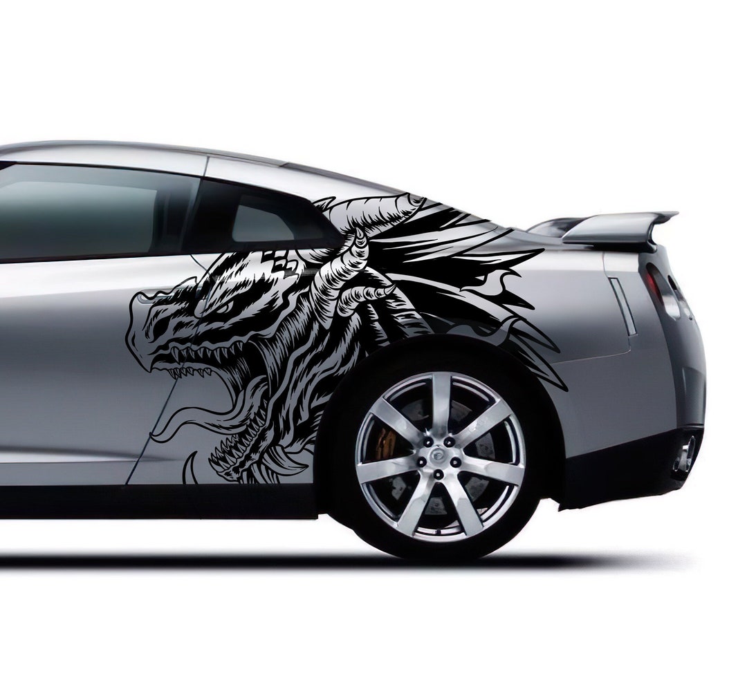 Dragon Anime Car Decal Both Sides 2 PCS JDM Body Stickers Gtr Godzilla ...
