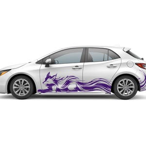 Kitsune Nine Tailed Fox Car Side Decal, JDM Anime Vinyl Livery ...