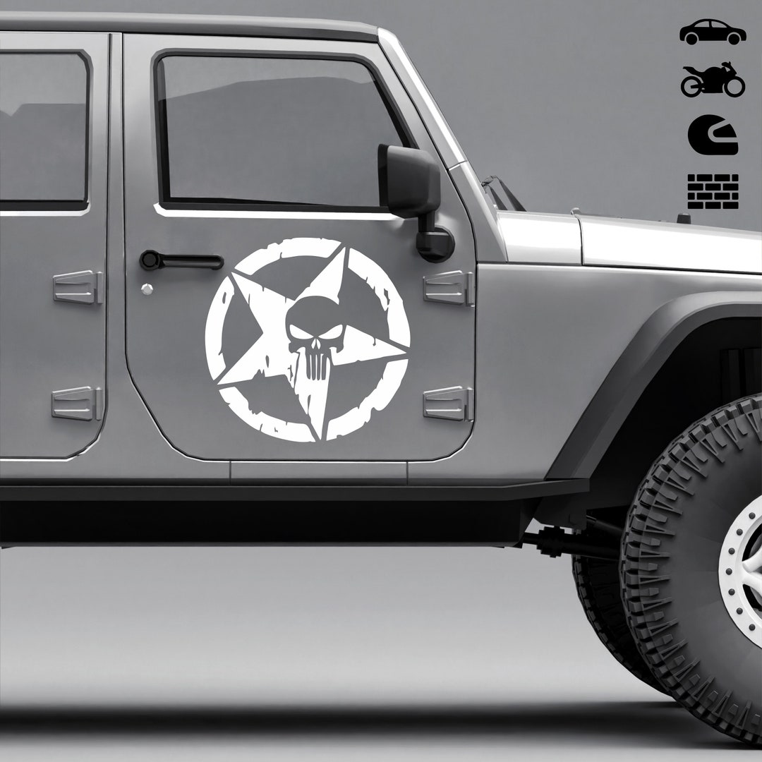 Punisher Army Star Jeep Decal 2 Pcs for All Cars Custom - Etsy