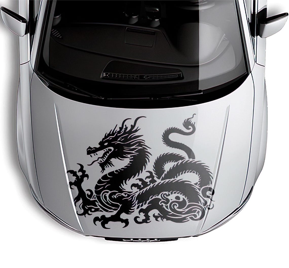 Ancient Dragon Hood Decal - Myth Draco Bumper Sticker, Side Body Livery ...