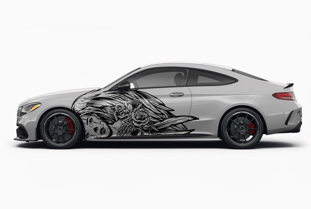 Chicano Angel Woman Decal 2 PCS Anime Car Side Decal High Quality Viny ...