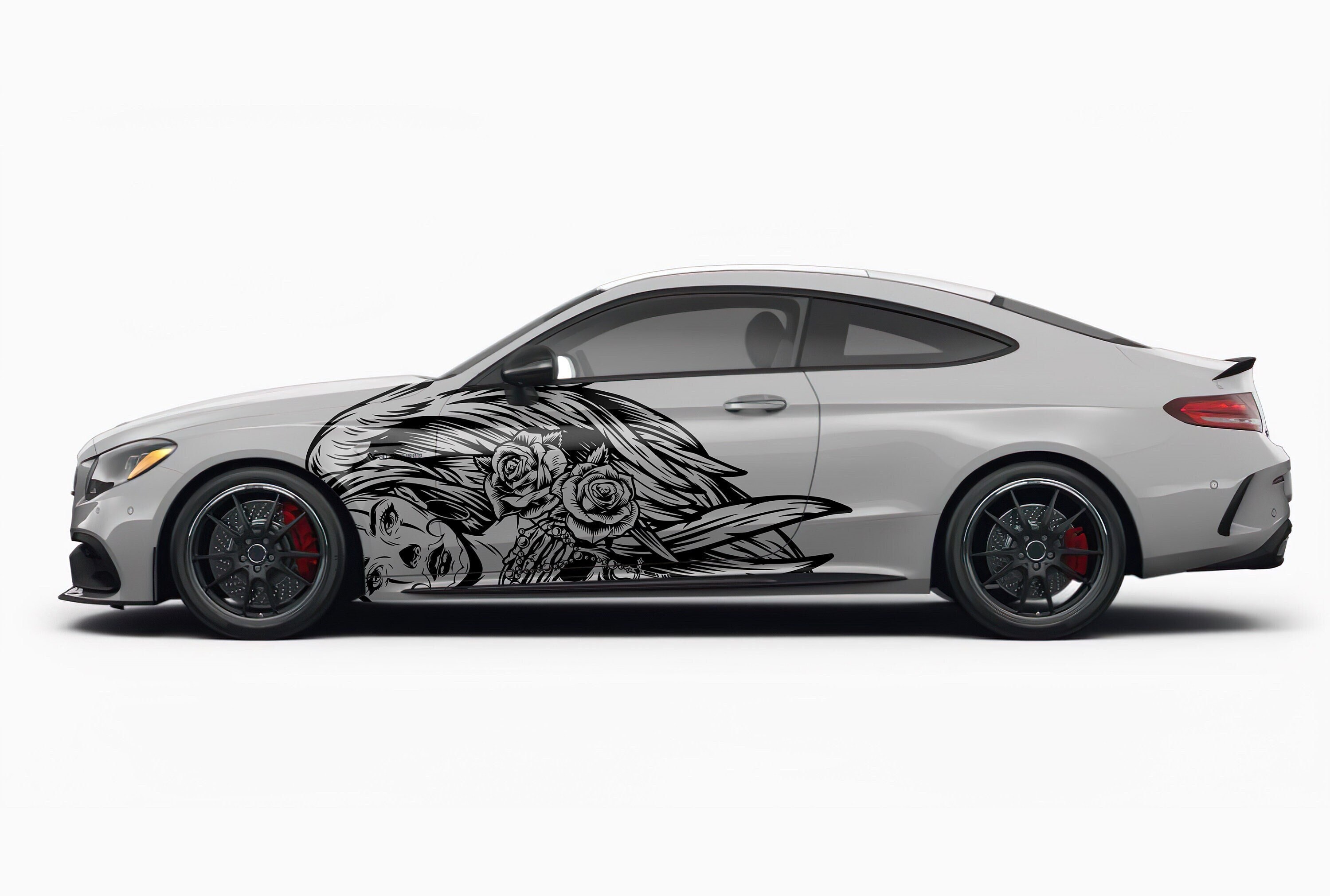 Chicano Angel Woman Decal 2 PCS Anime Car Side Decal High Quality Viny ...