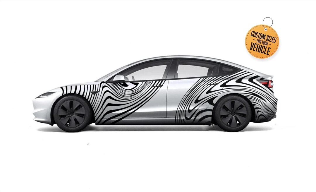 Tesla Model Y Marble Body Decal - Abstract Body Stickers - Lines Livery ...
