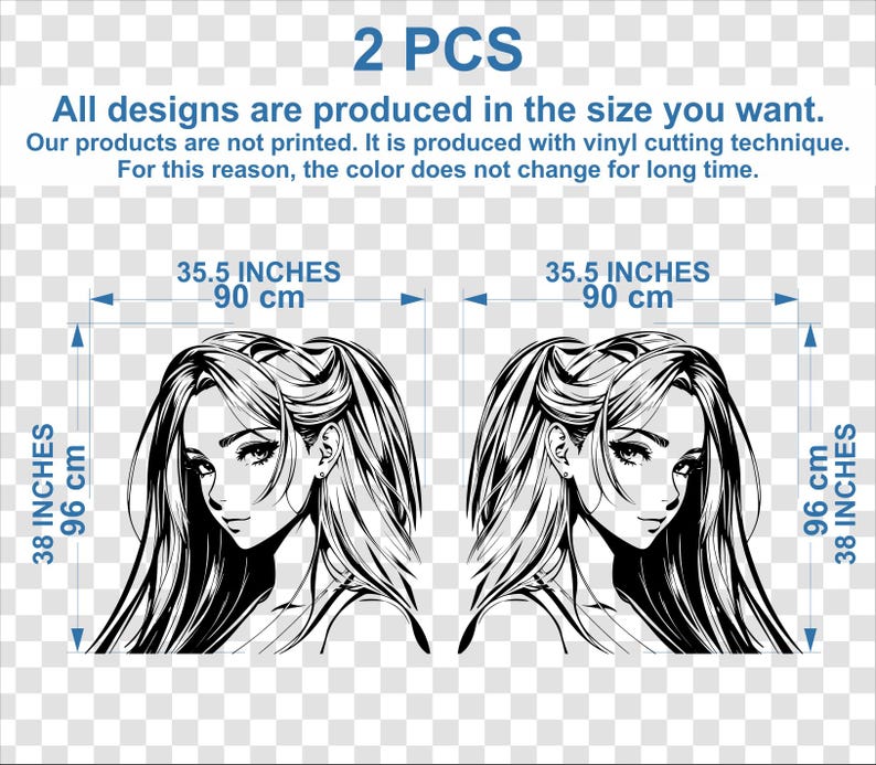 JDM Girl Anime Sticker Anime Girl Decal Japanese Car Large Wrap Girl ...