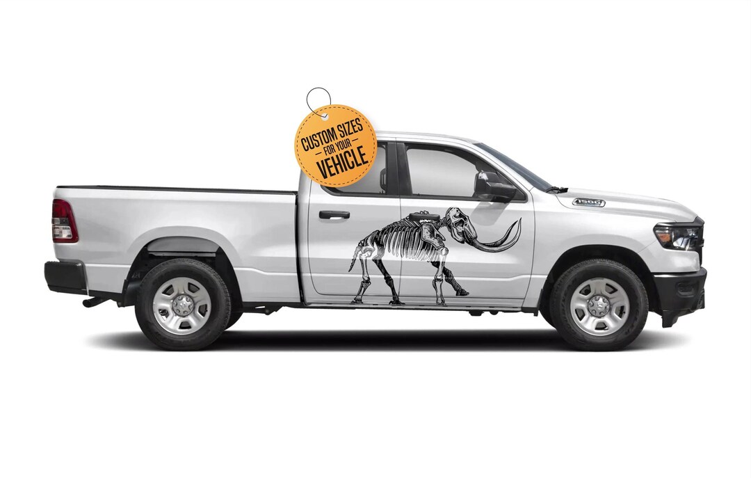 Mammoth Car Side Livery - Elephant Skeleton Detailed Decal - Large Car ...