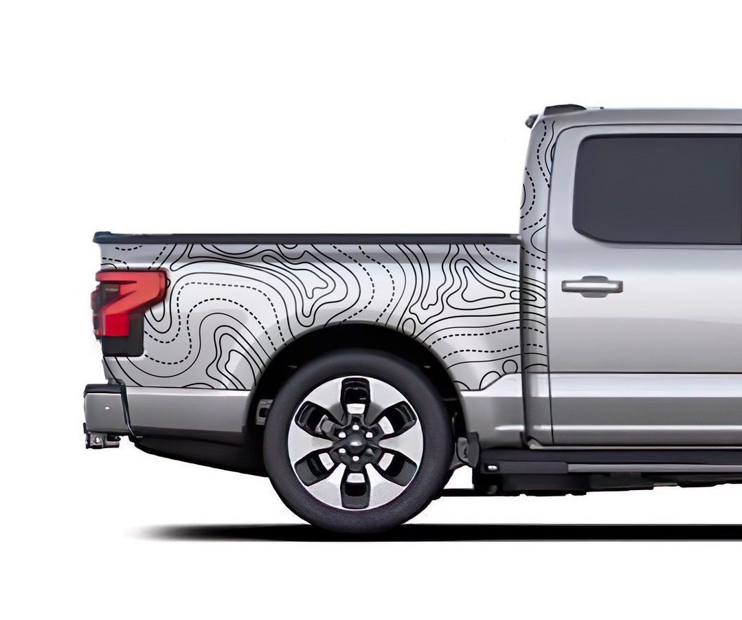 Ford F-150 Pick-up Topographic Topo Map Decal Vehicle Body Sticker ...