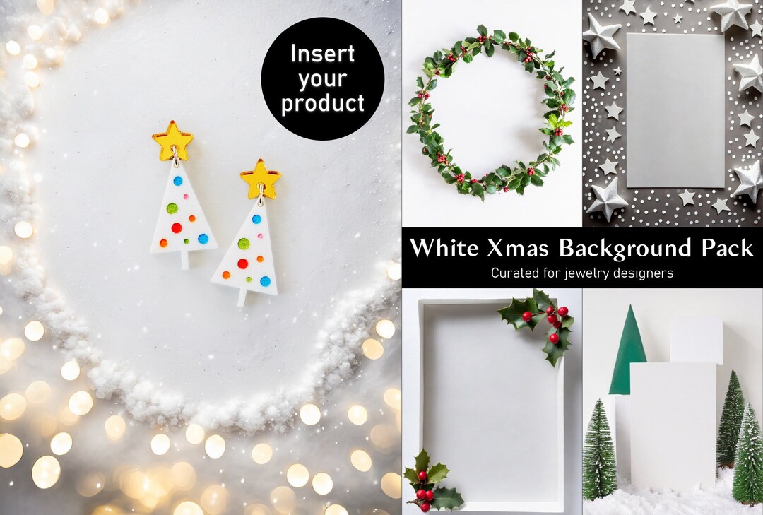 White Christmas Photography Backdrop, Background for Jewelry, Xmas ...