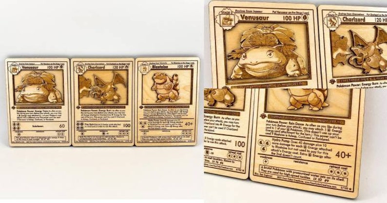 100 Pokemon Cards Multilayer Mdf - Etsy