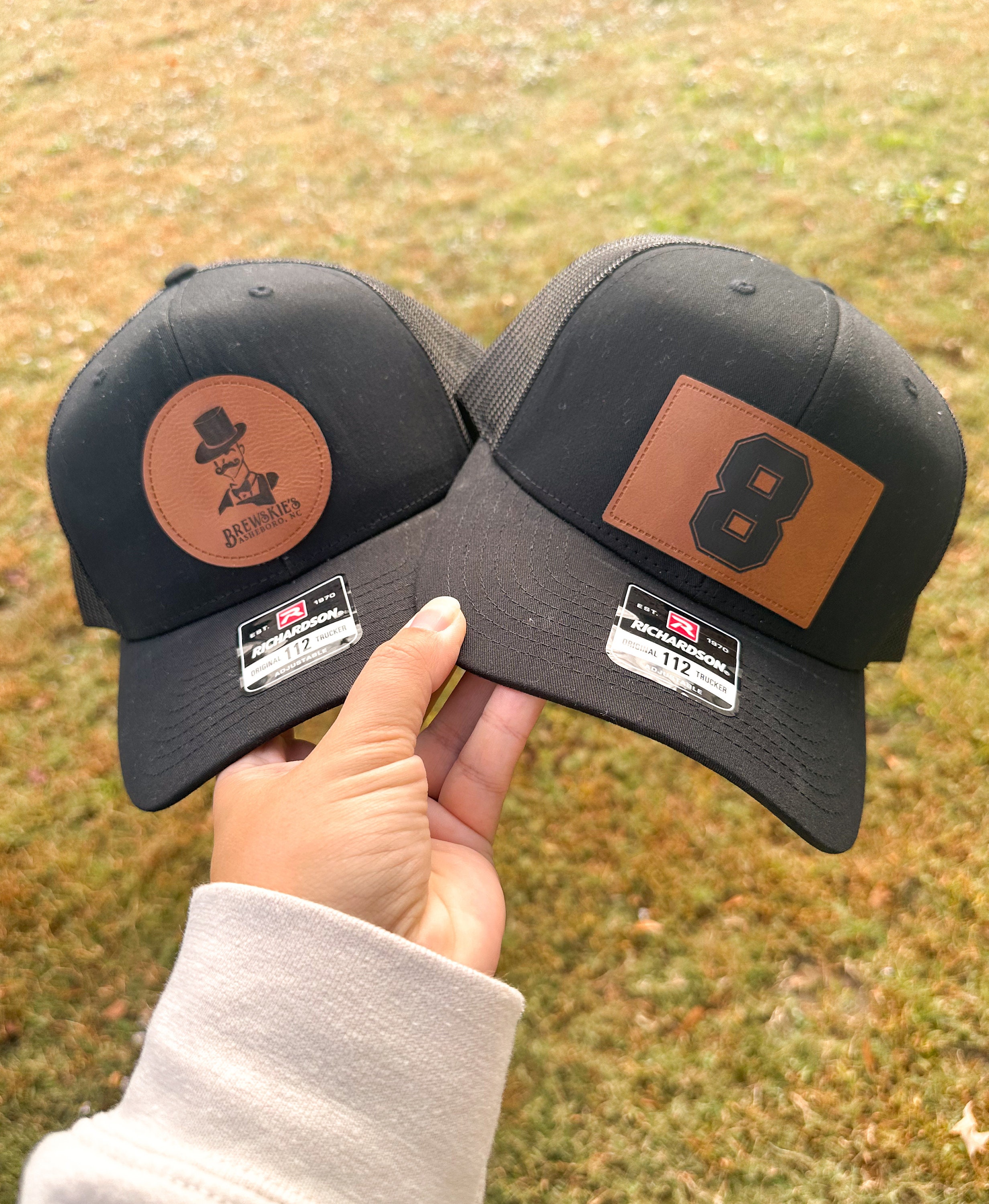 Custom LEATHER Patch Hats - Business Logo Hat - Etsy