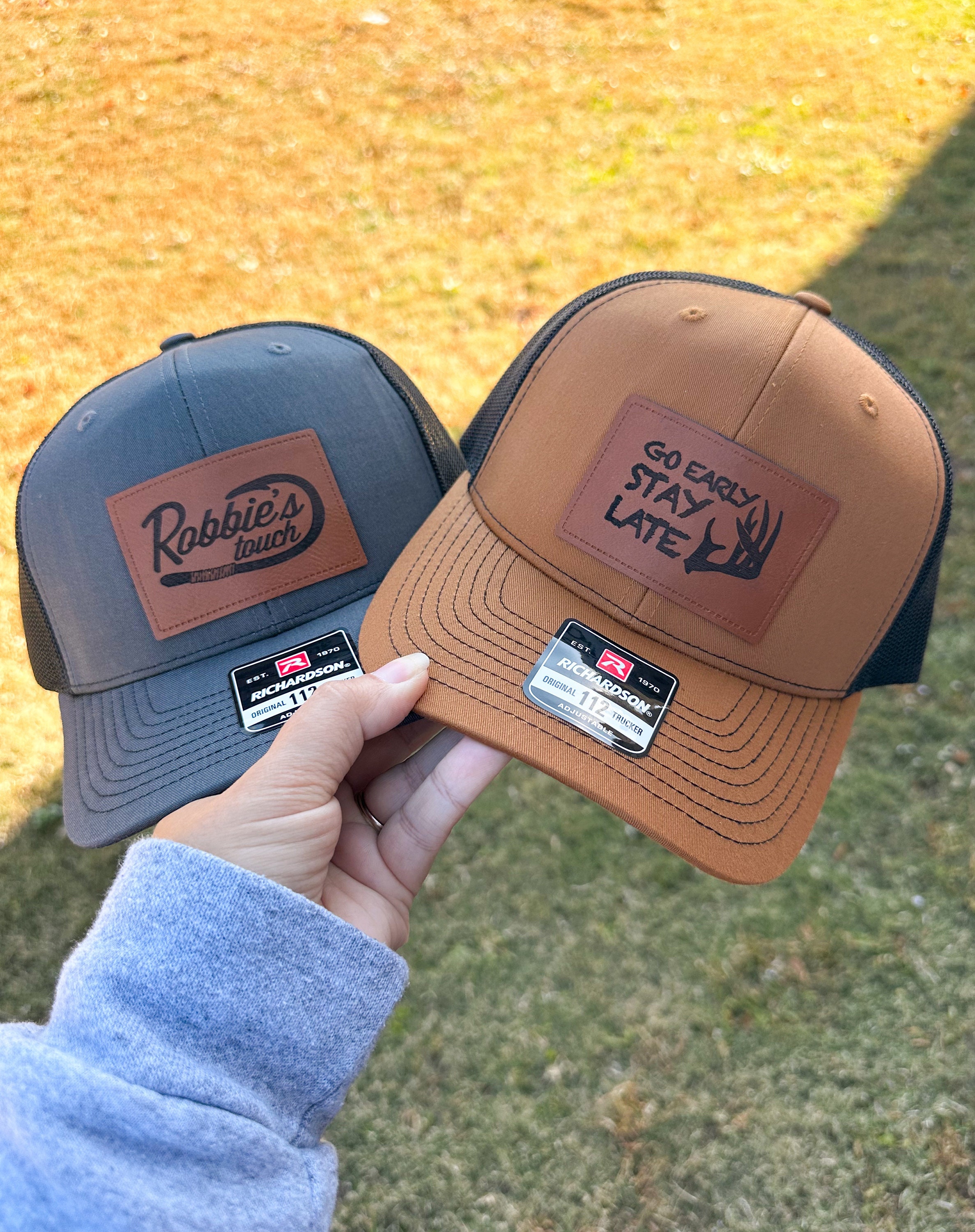 Custom LEATHER Patch Hats - Business Logo Hat - Etsy