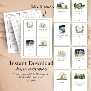 How to Pray Cards for Kids, Prayer Activity, Teach Child to Pray, Bible ...