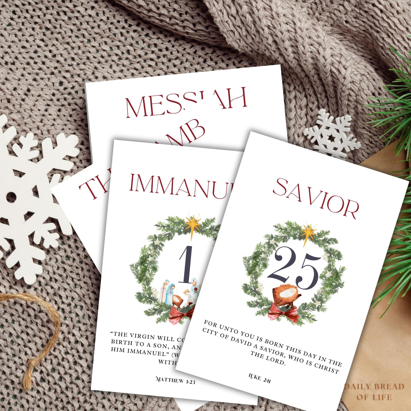 Names of Jesus Christ Advent Calendar: Printable Scripture Cards - Etsy