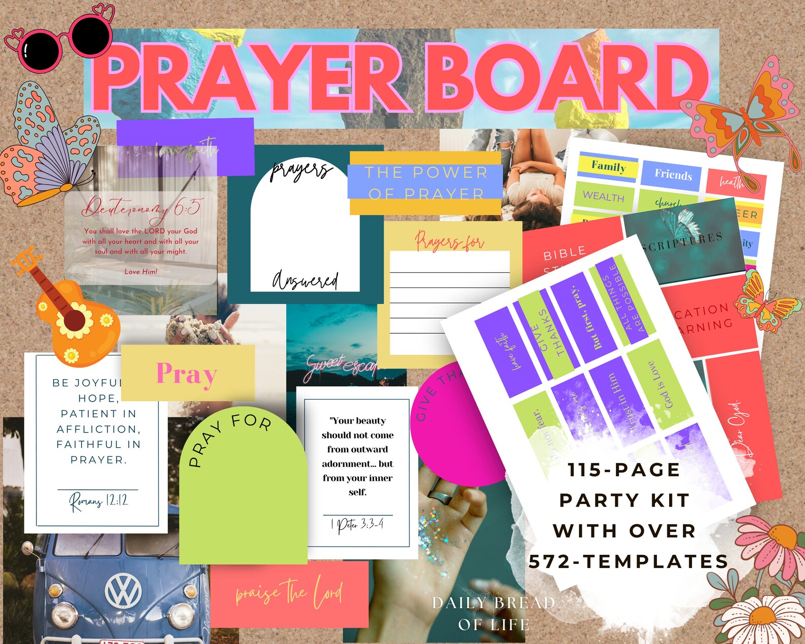Prayer Party Kit, Prayer Board Bundle, Prayer Planner, Scripture Cards ...