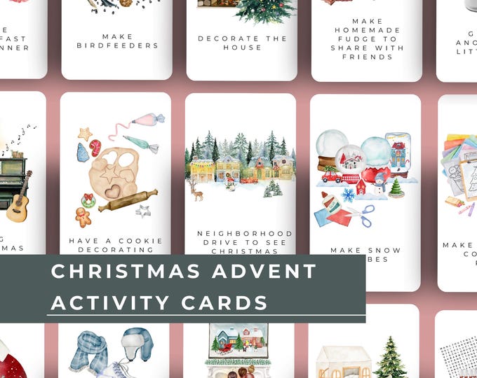 40 Advent Calendar Activity Cards, Christmas Countdown, Advent Calendar ...