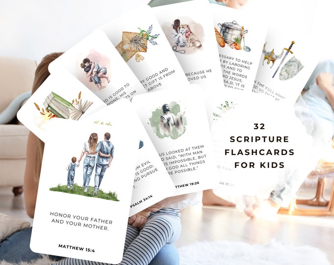 Scripture Cards for Kids Bible Verse Memory Cards for Kids Bible Notes ...