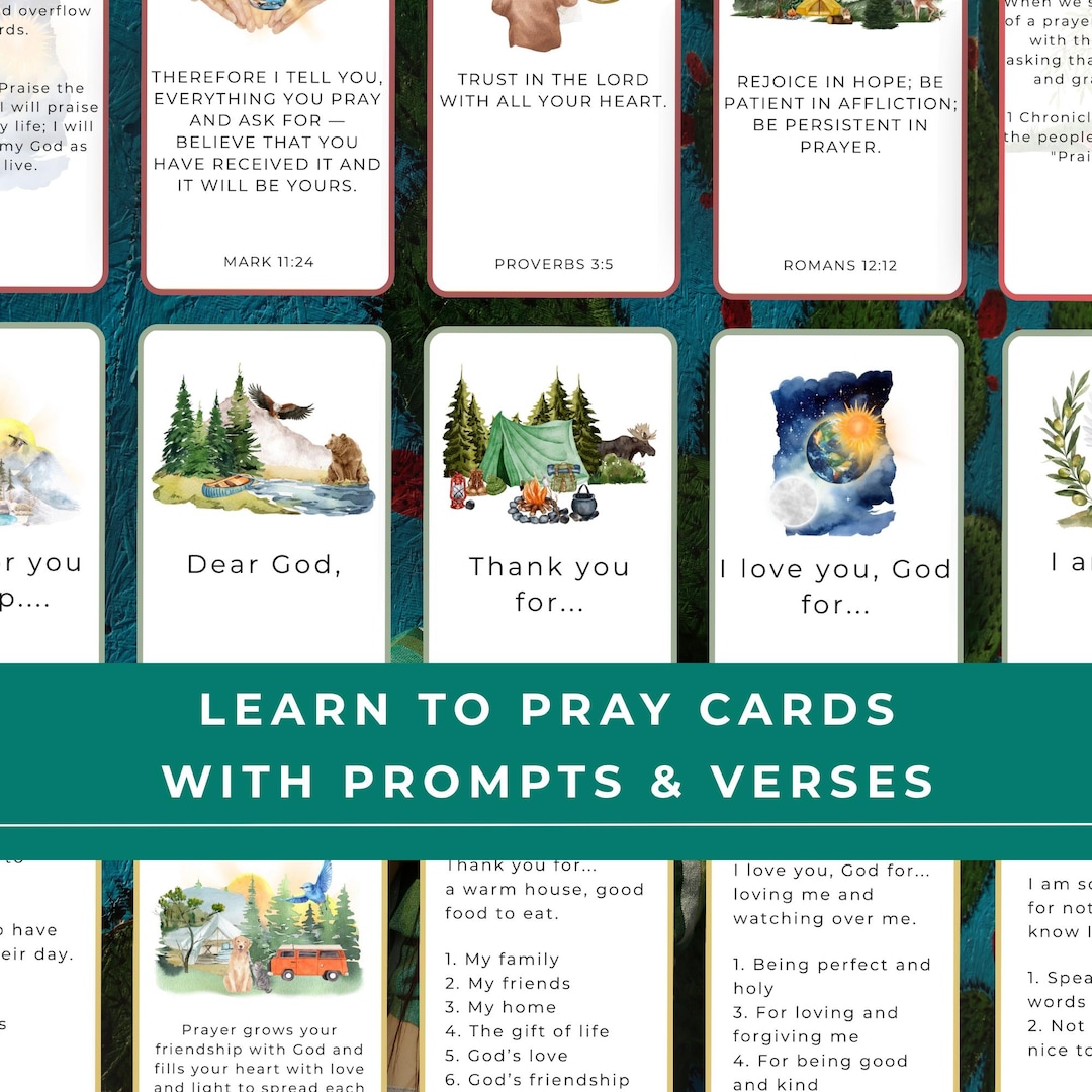 How to Pray Cards for Kids: Bible Verse Activity Set (PDF Download) - Etsy