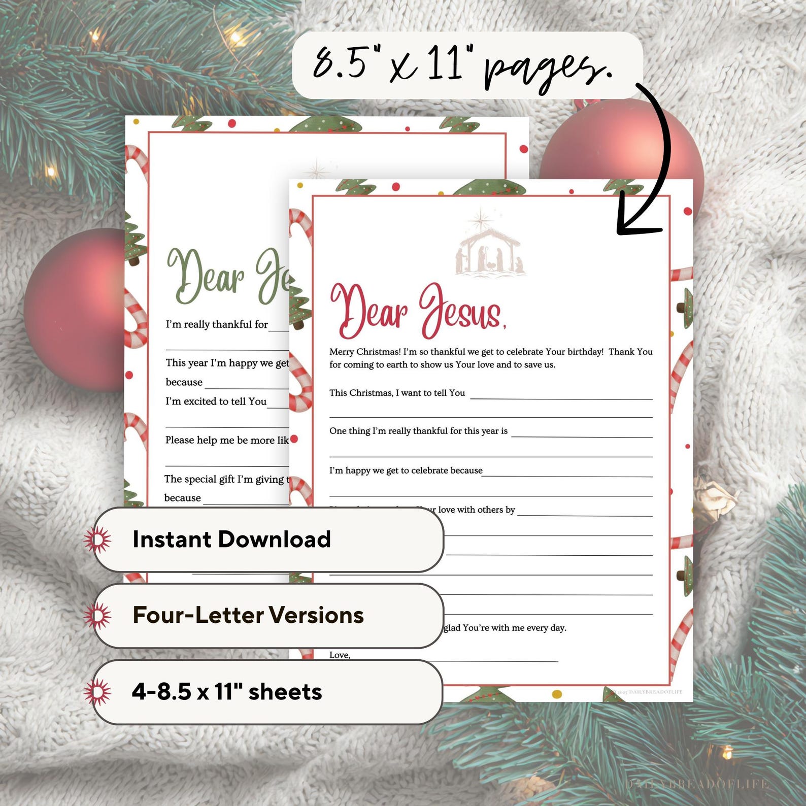 Editable Christmas Letter to Jesus: Christian Printable Activity for ...