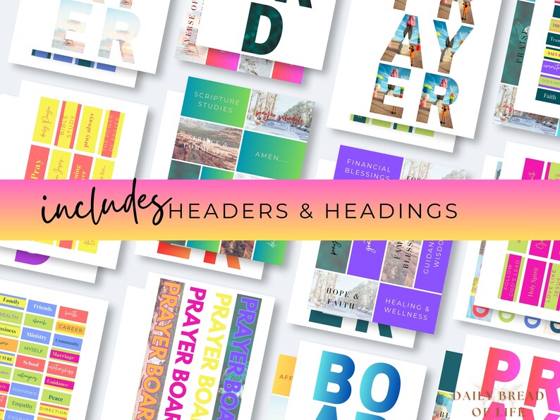 Prayer Party Kit, Prayer Board Bundle, Prayer Planner, Scripture Cards ...