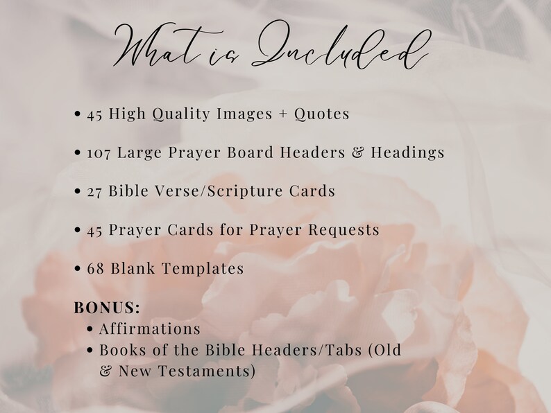 Printable Pink Prayer Board Kit: Bible Verses, Affirmations (digital ...