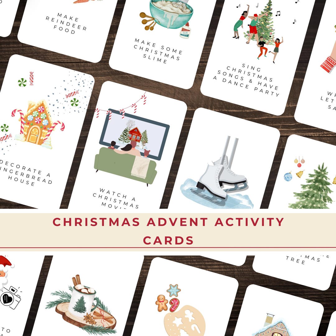 Printable Christmas Advent Activity Cards: DIY Holiday Countdown (PDF ...