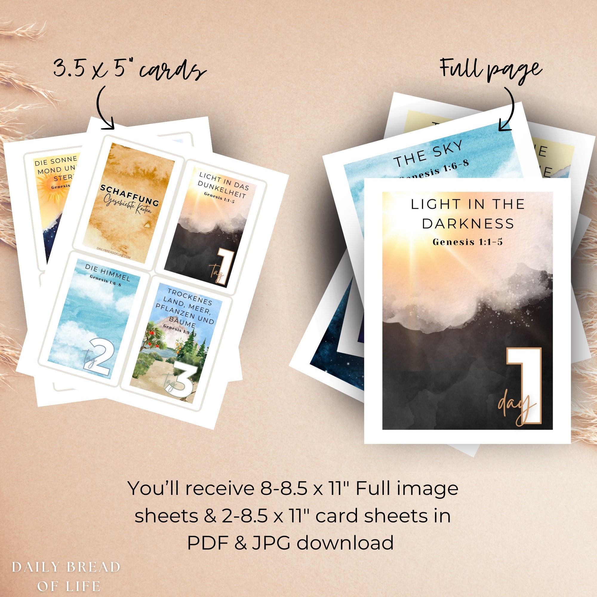 7 Days of Creation Flash Cards: Genesis Bible Lesson (PDF Download - Etsy
