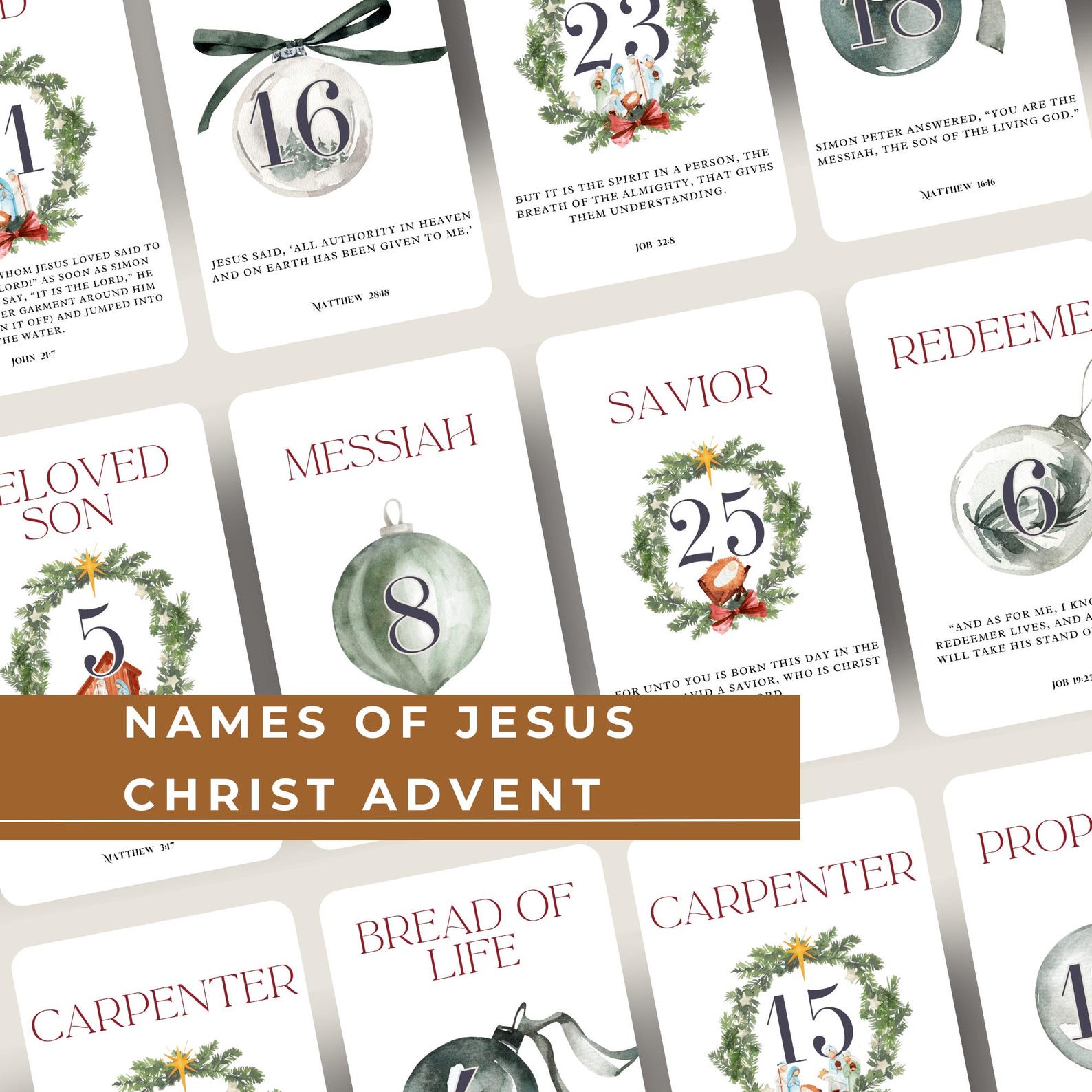 Names of Jesus Christ Advent Calendar: Printable Scripture Cards - Etsy