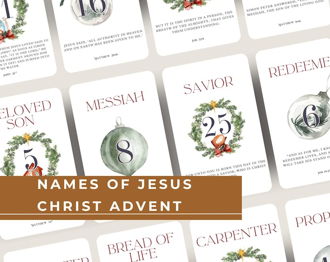 Names of Jesus Christ Advent Calendar -- PRINTABLE // Christian Advent ...