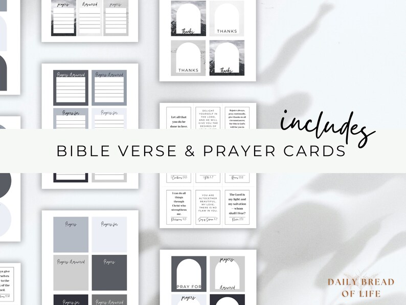 Prayer Board Kit Grey & White, Prayer Board Printables, Christian Wall ...