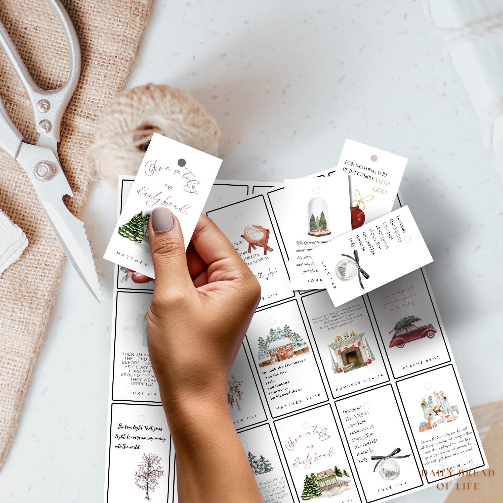 Christmas Scripture Gift Tags, Holiday Gift Tag, Bible Verse Tag ...