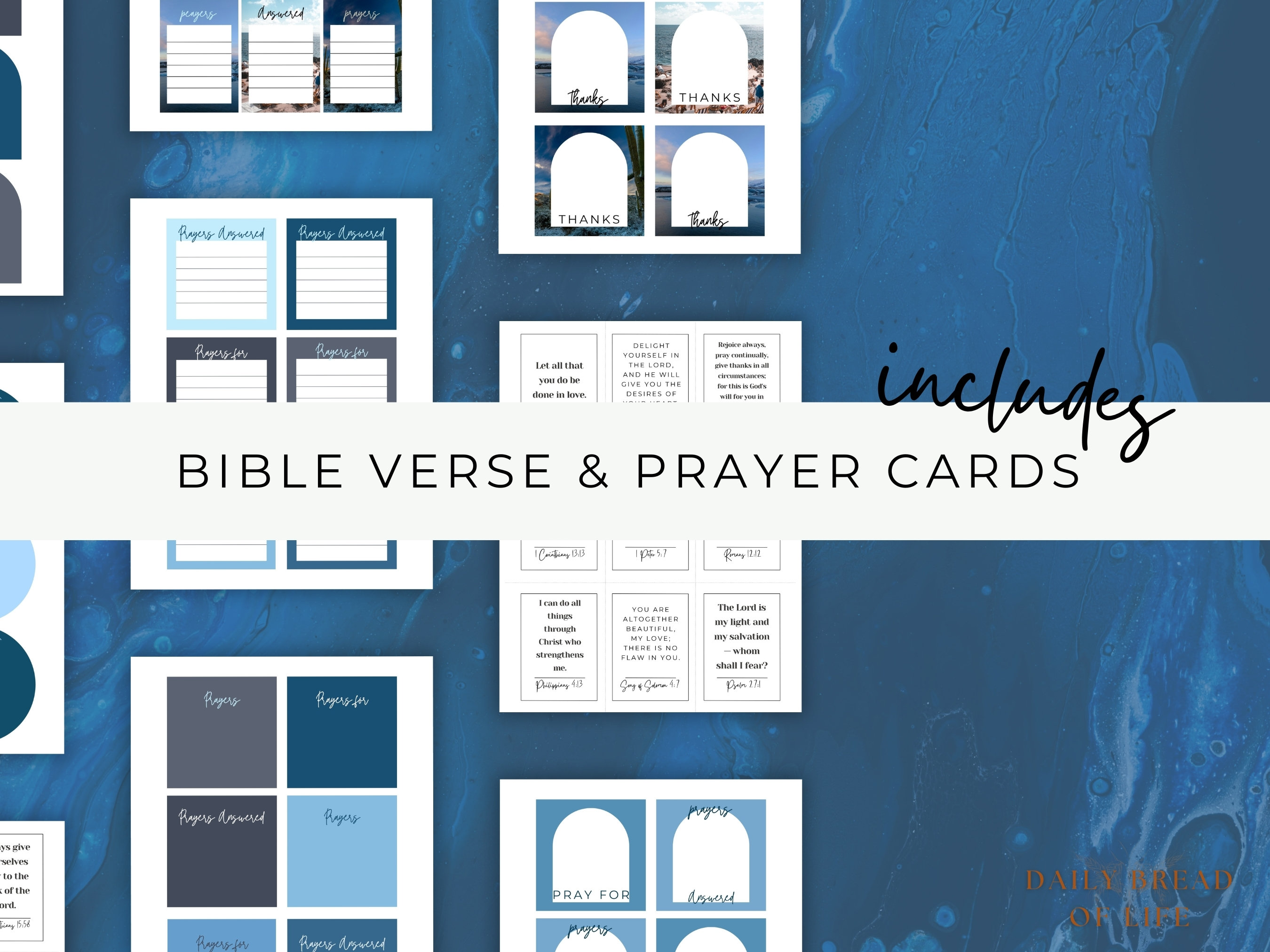 Blue Christian Prayer Board Kit: Scripture Cards (digital Download) - Etsy
