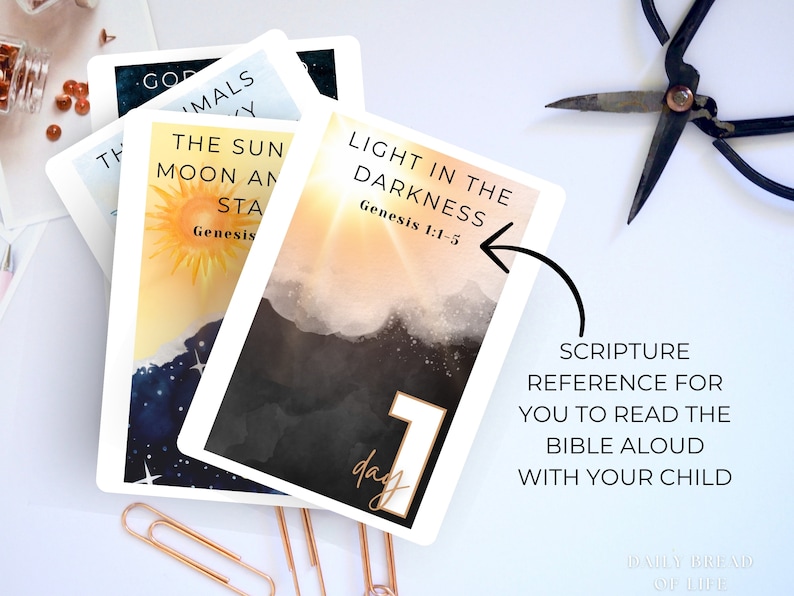 7 Days of Creation Flash Cards: Genesis Bible Lesson (PDF Download - Etsy