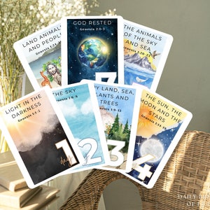 7 Days of Creation Flash Cards: Genesis Bible Lesson (PDF Download - Etsy