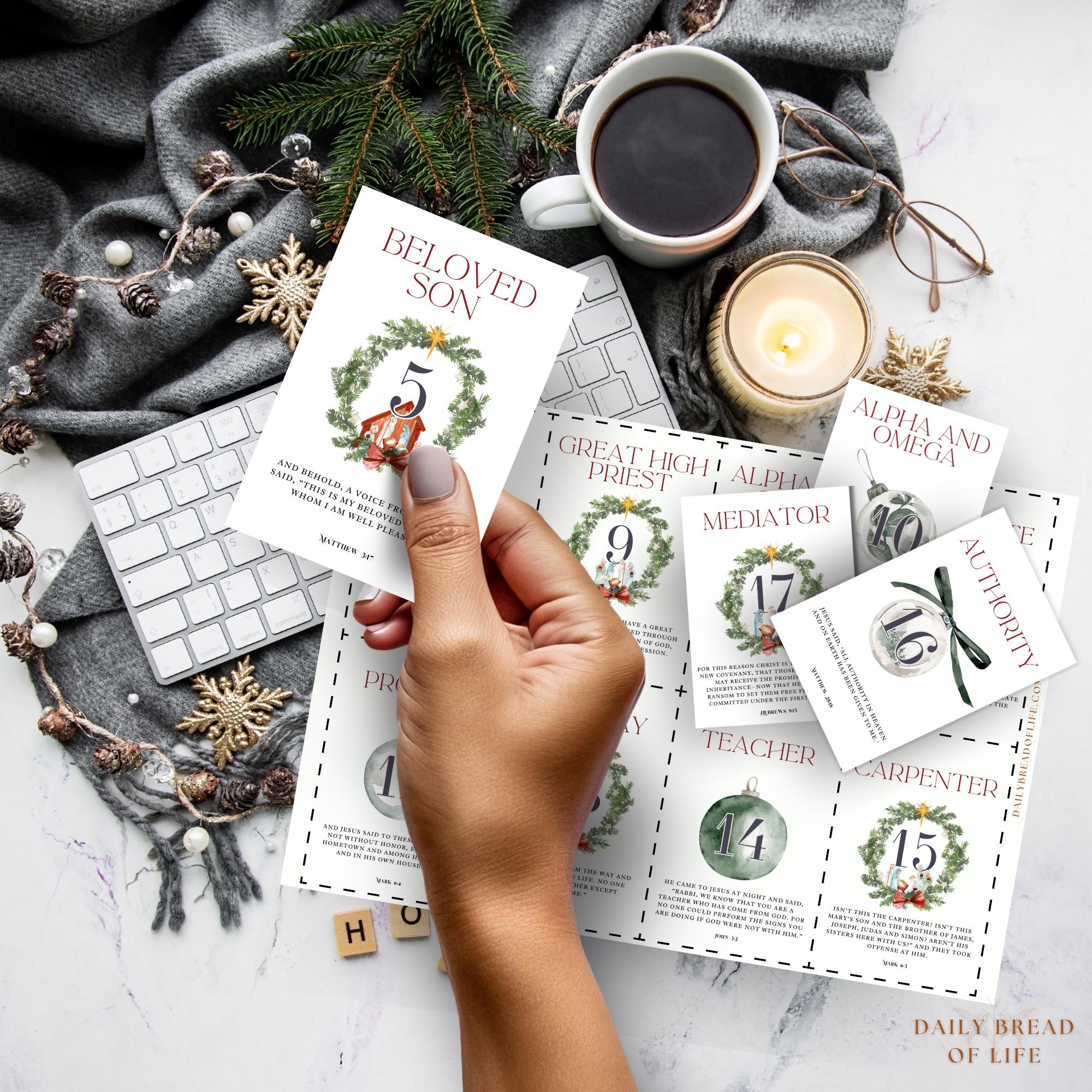Names of Jesus Christ Advent Calendar: Printable Scripture Cards - Etsy