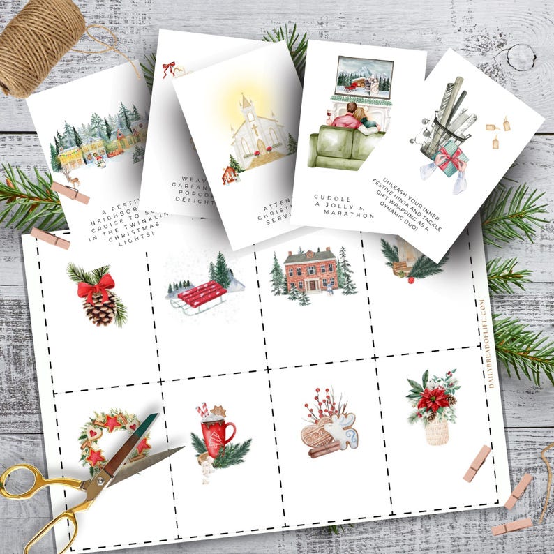 Advent Calendar for Couples: Christmas Date Night Cards Printable ...