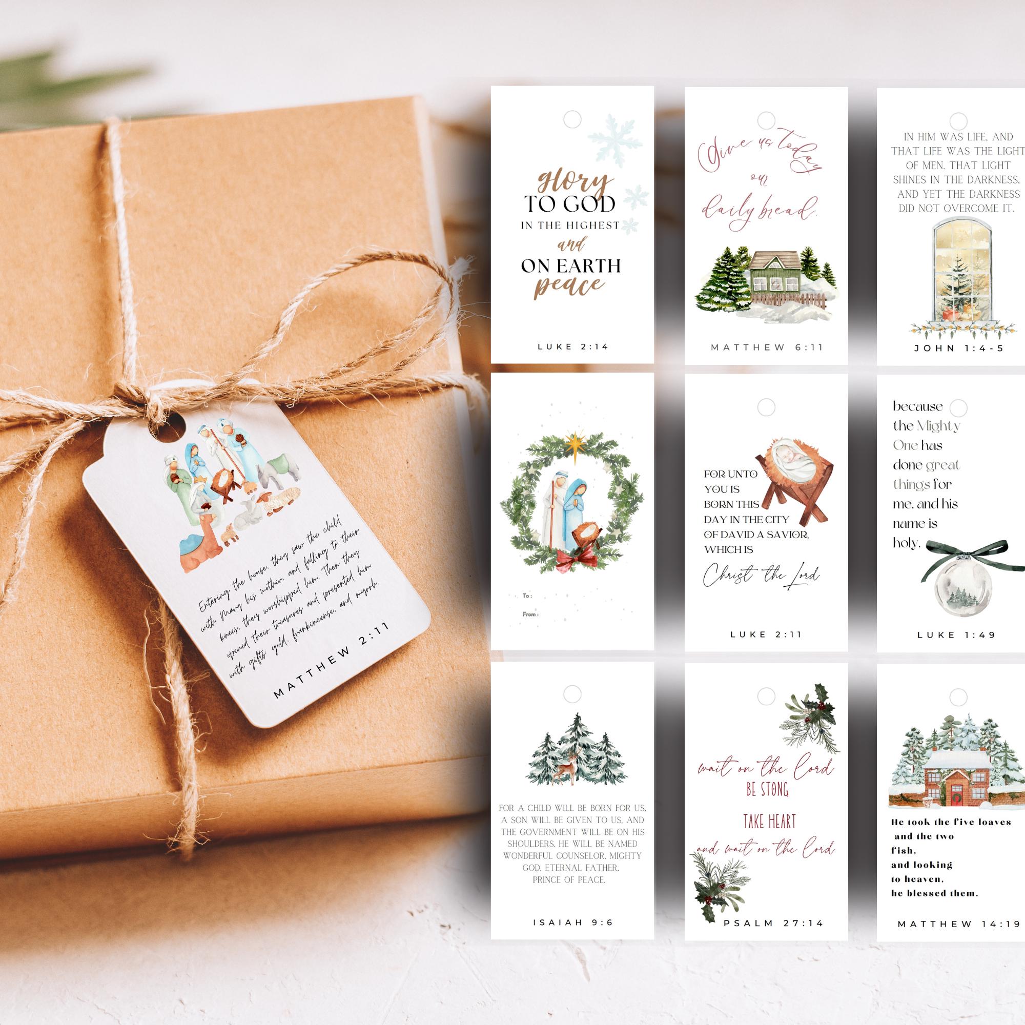 Christmas Scripture Gift Tags, Holiday Gift Tag, Bible Verse Tag ...