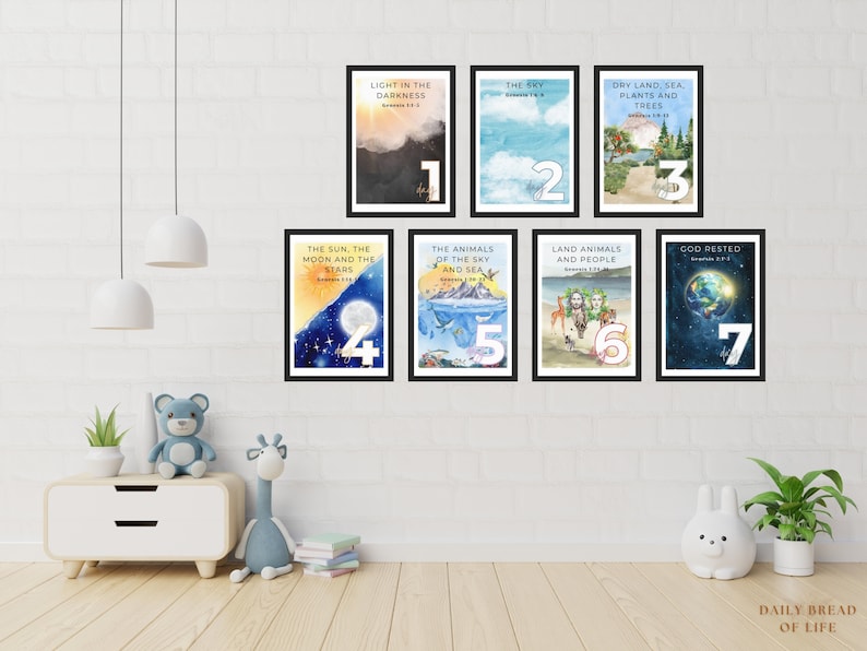 Days of Creation Printable Poster & Flashcard Bundle, Sunday School ...