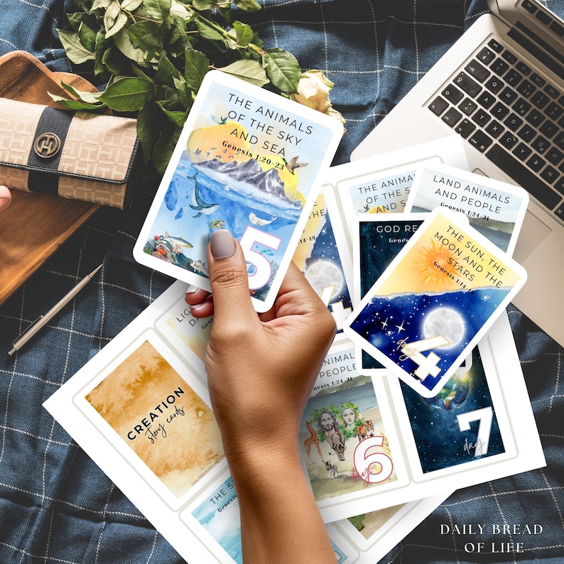 Days of Creation Printable Poster & Flashcards, Sunday School Lesson ...