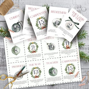 Names of Jesus Christ Advent Calendar: Printable Scripture Cards - Etsy