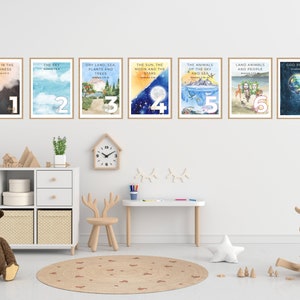 Days of Creation Printable Poster & Flashcard Bundle, Sunday School ...