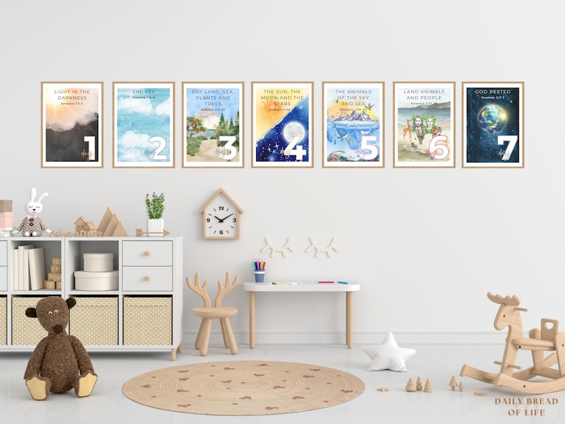Days of Creation Printable Poster & Flashcard Bundle, Sunday School ...