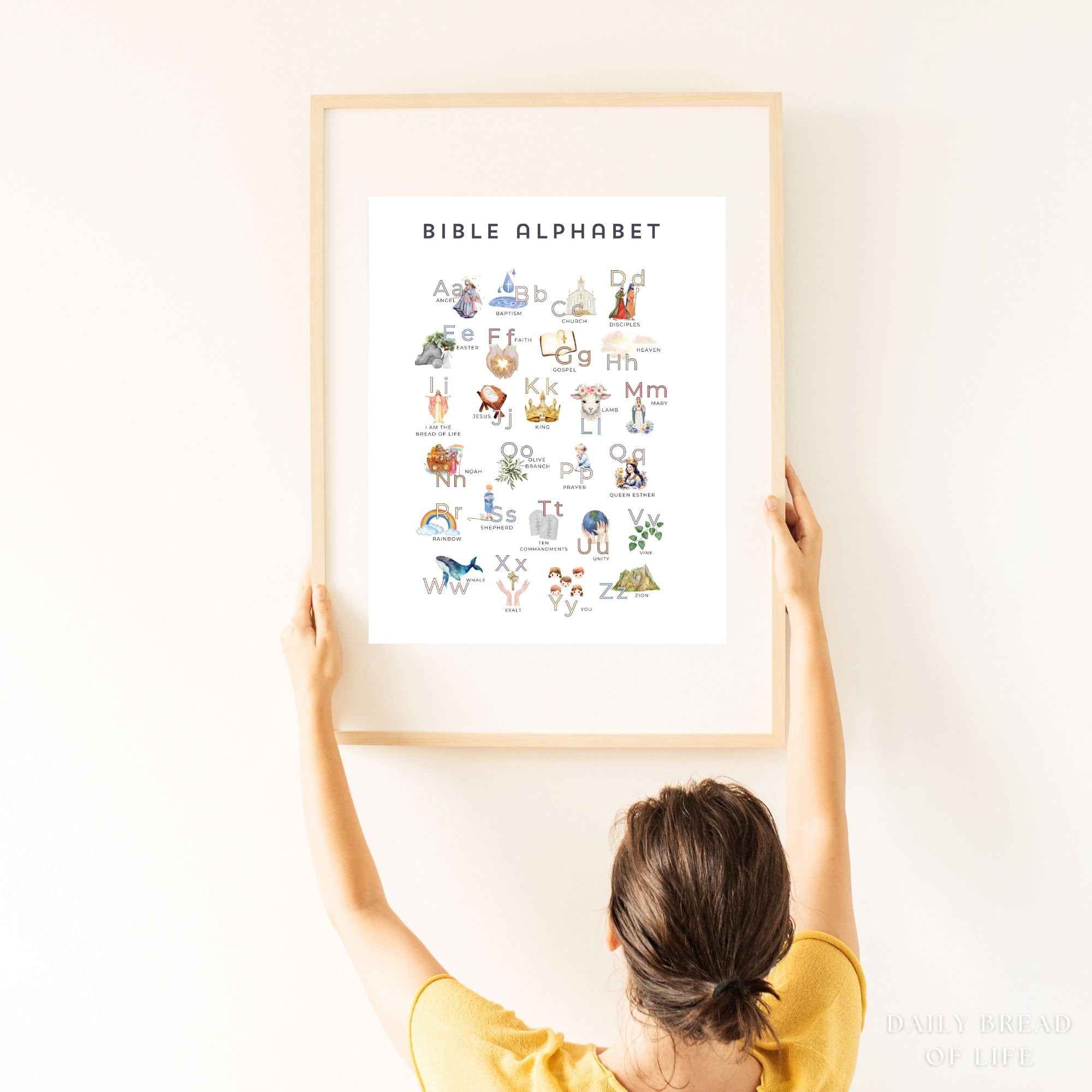 Kids Bible Alphabet Cards and Poster: Christian Homeschool ABC ...