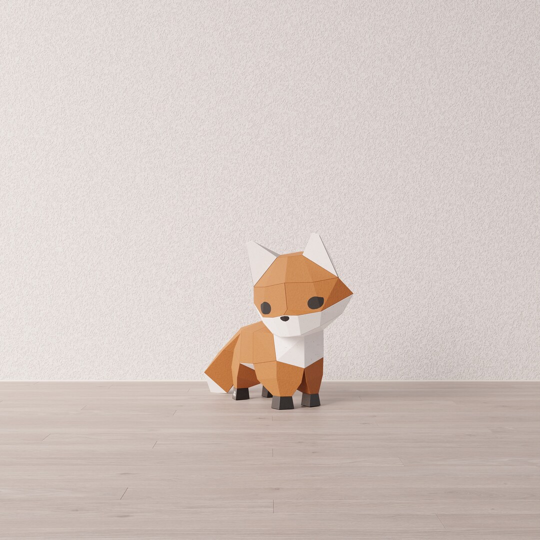 Kitsu the Fox - DIY Paper Puzzle Kit - Decoration - Christmas Gift ...